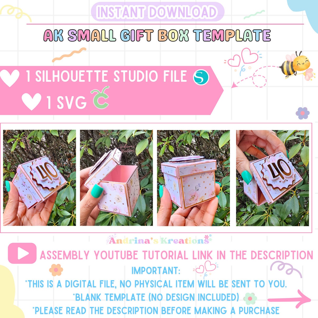 AK Small Gift Box Template – Andrina's Kreations llc