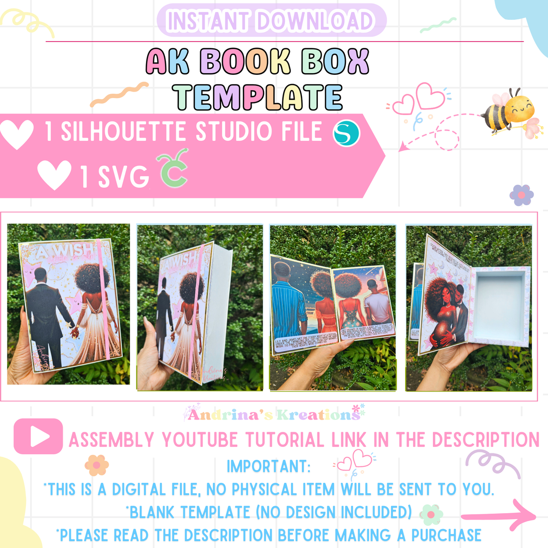 AK Book Box Template – Andrina's Kreations llc